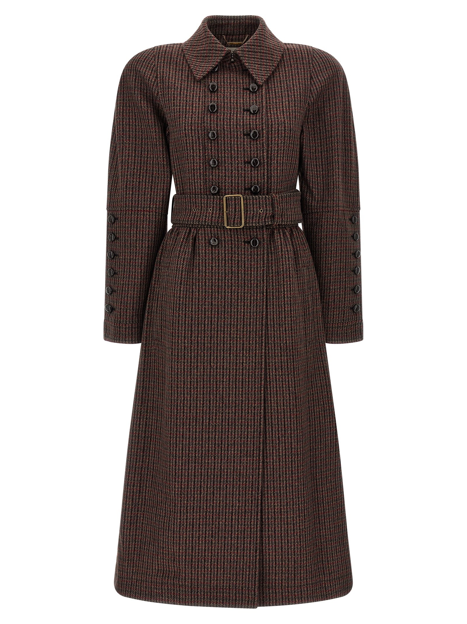 Chloé Double-Breasted Coat Coats And Trench Coats Brown | Wanan Luxury