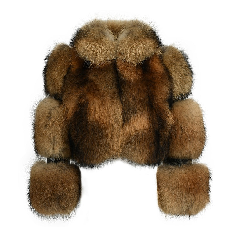 Wanan Luxury | Polly Brown Fox Fur Jacket - Woman