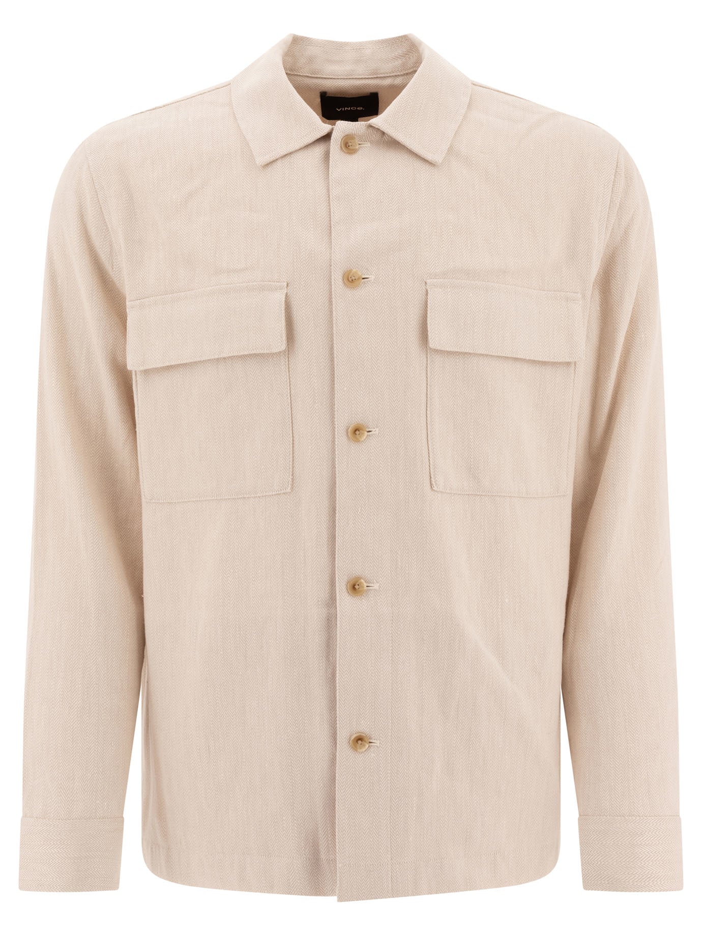 Vince Linen Overshirt Jackets And Coats Beige | Wanan Luxury