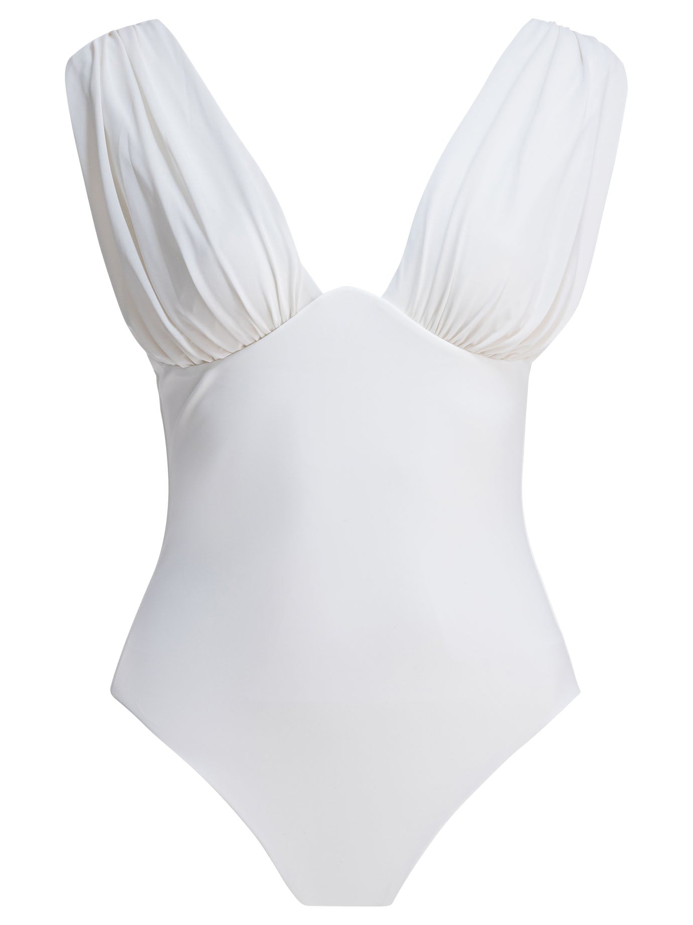 Zimmermann Draped One-Piece Swimsuit Swimwear White | Wanan Luxury
