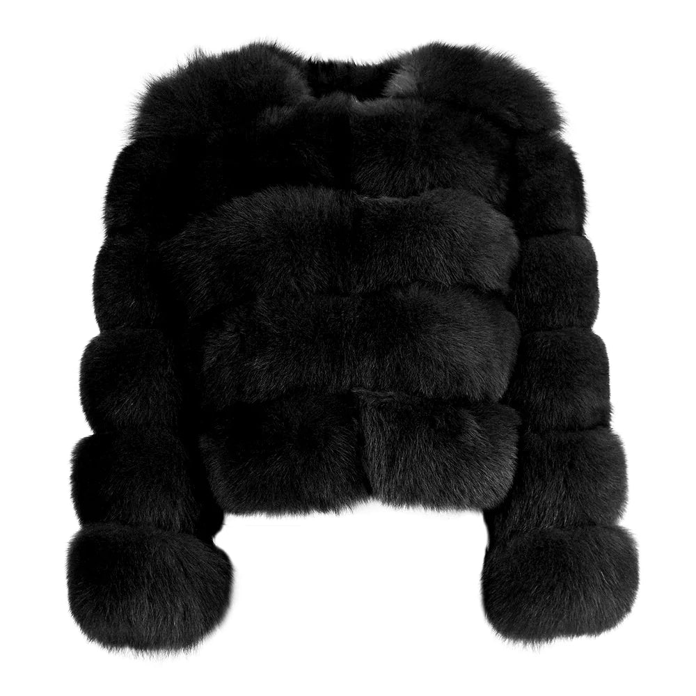 Wanan Touch | Rouge Black Fox Fur Jacket - Women - Wanan Luxury